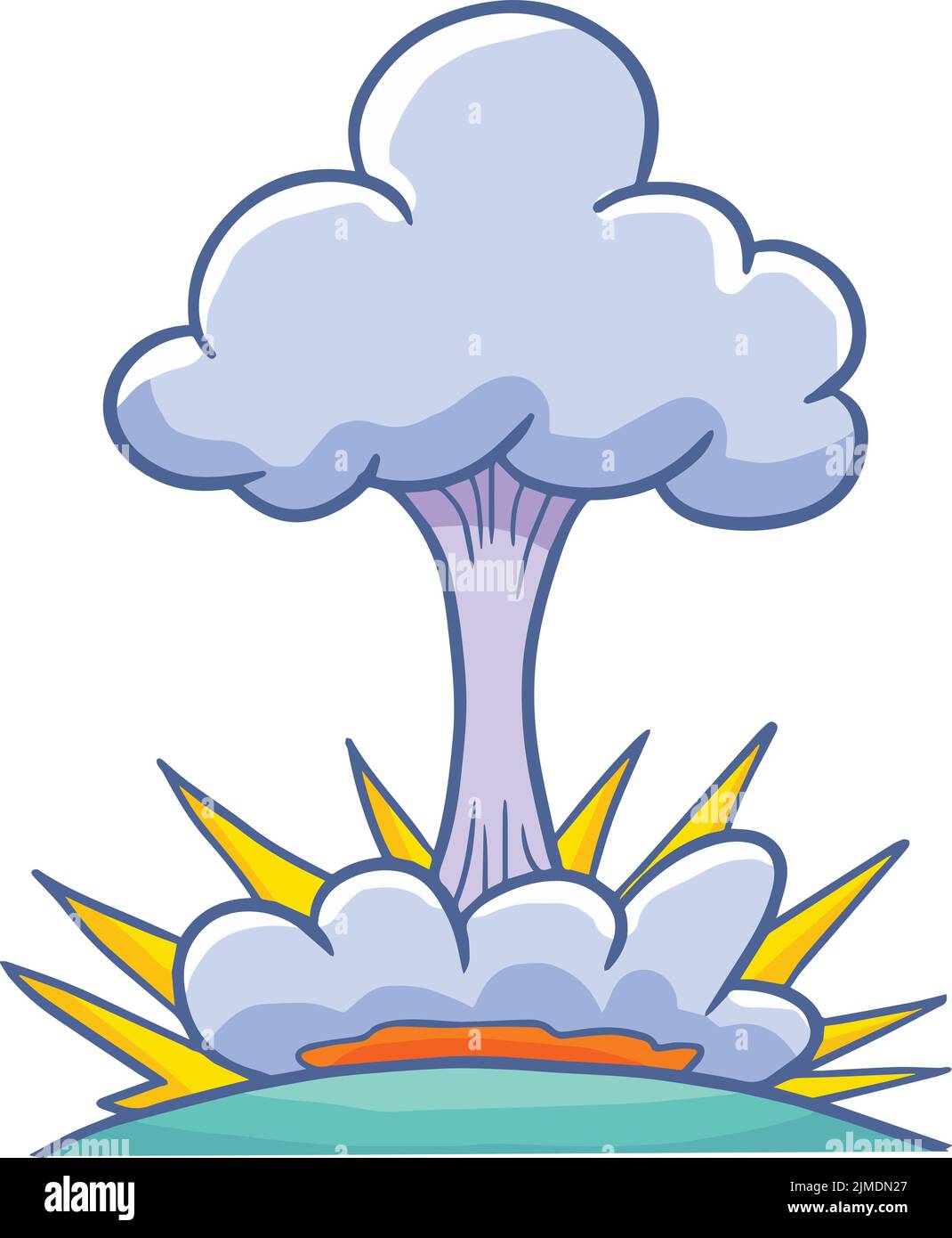 A vector of a cartoon Nuclear explosion with a white background Stock ...