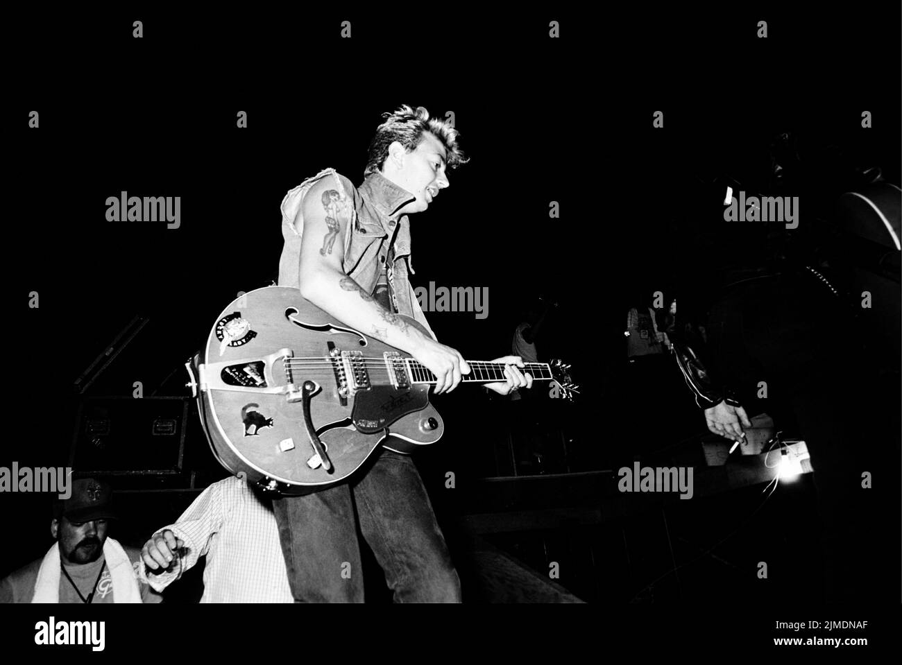 Brian Setzer of The Stray Cats backstage before their lawn concert at ...