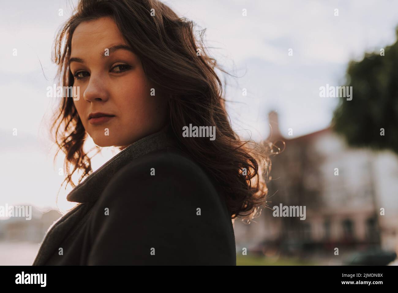 Walking and smiling outdoors hi-res stock photography and images - Alamy