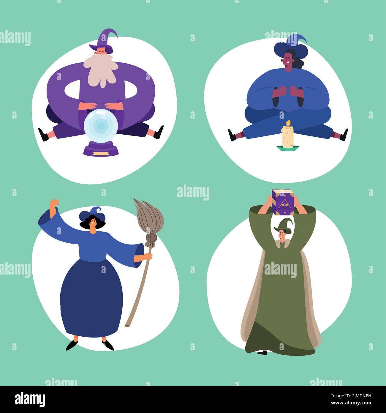 set of wizard and witches characters Stock Vector Image & Art - Alamy