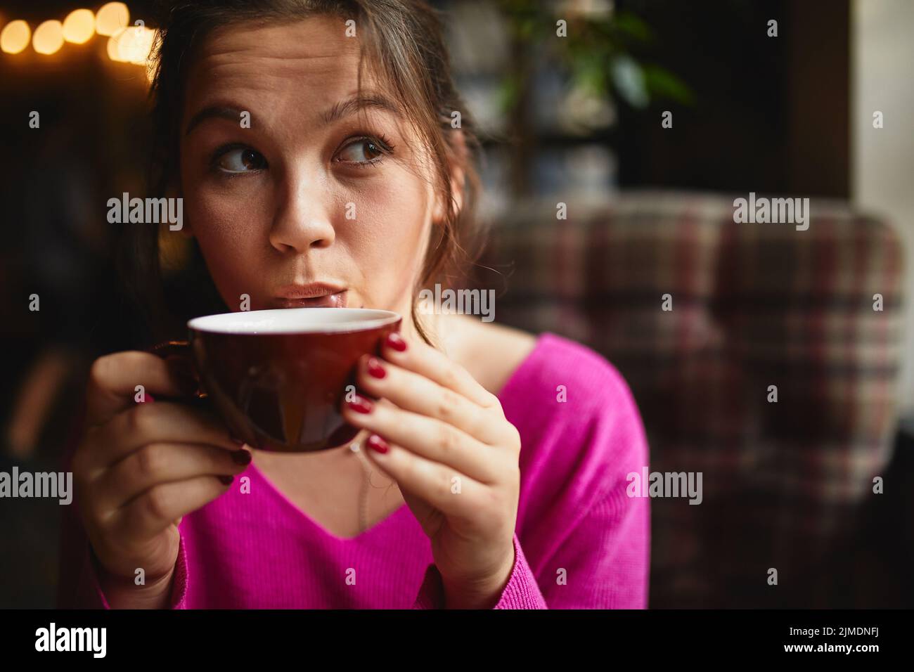 Female drinking tea hi-res stock photography and images - Alamy