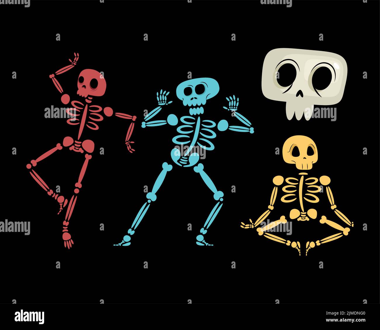 happy skeletons and skull icons Stock Vector Image & Art - Alamy