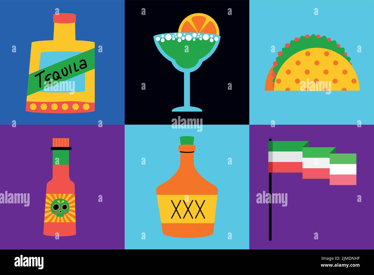 cinco de mayo set six icons Stock Vector Image & Art - Alamy