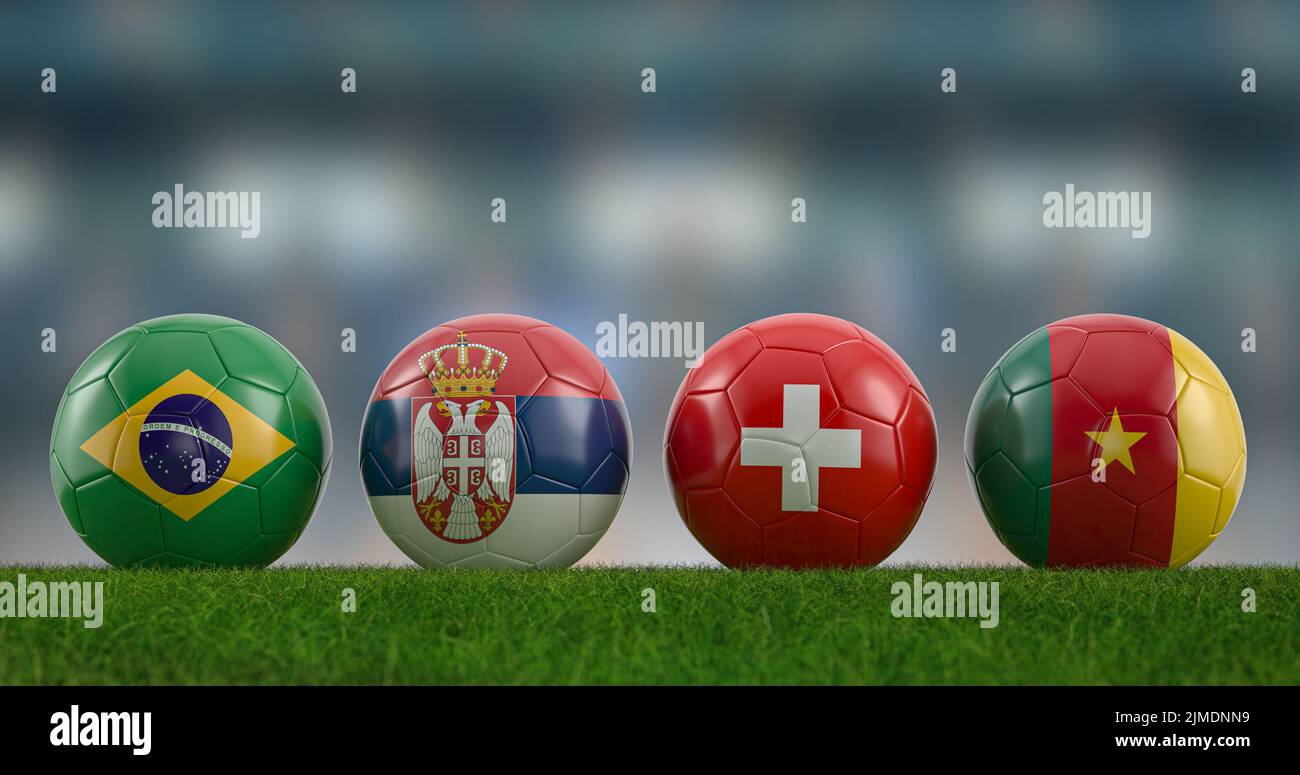 Football balls national flags group g hi-res stock photography and ...