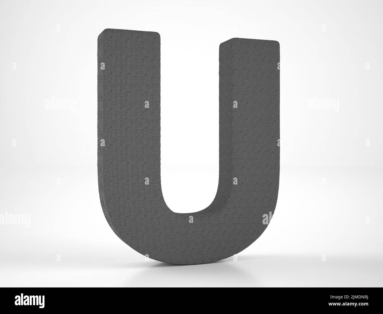 Knitted letter U on a white background. 3d illustration Stock Photo - Alamy