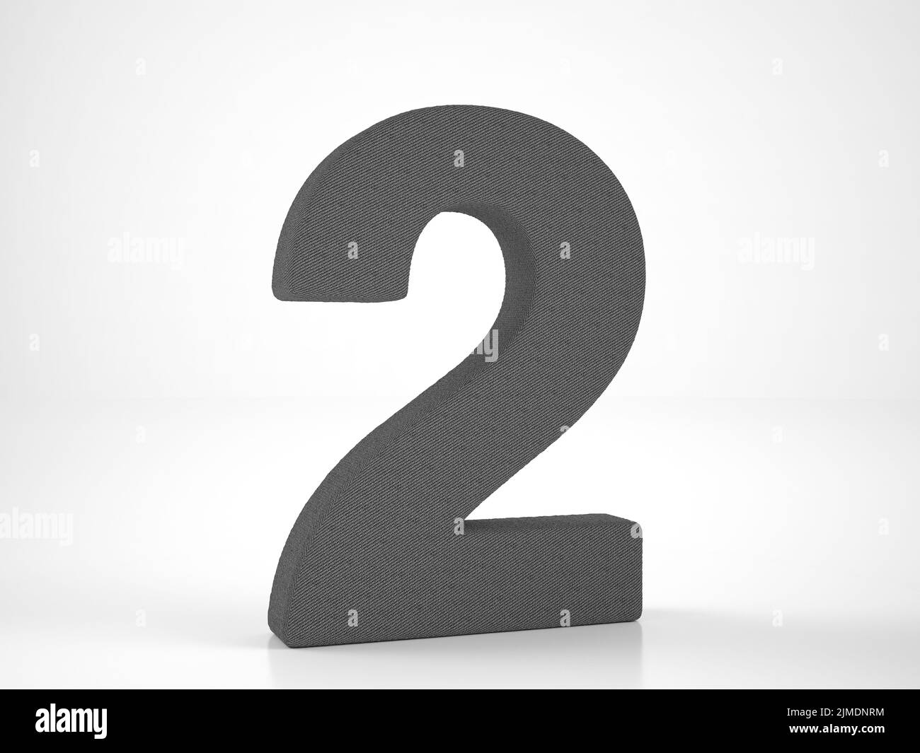 Knitted number two on a white background. 3d illustration Stock Photo ...