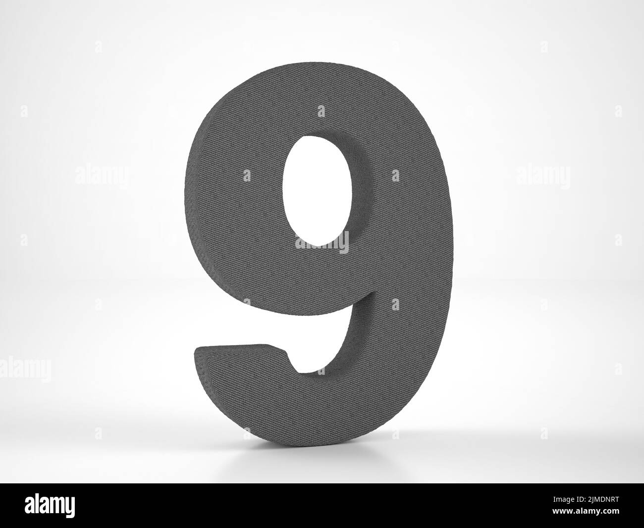Knitted number nine on a white background. 3d illustration Stock Photo ...