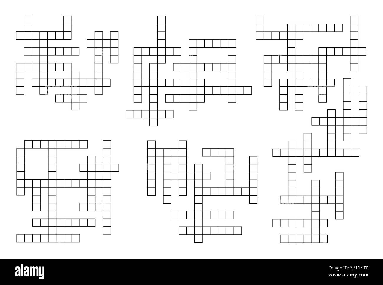 Crossword Game Grid Puzzle Blank Template Vector White And Black Boxes Pattern Crossword Game