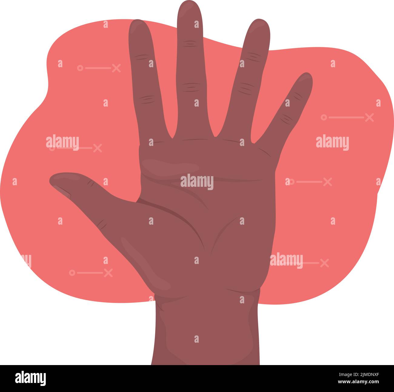 Hand with spread fingers 2D vector isolated illustration Stock Vector ...