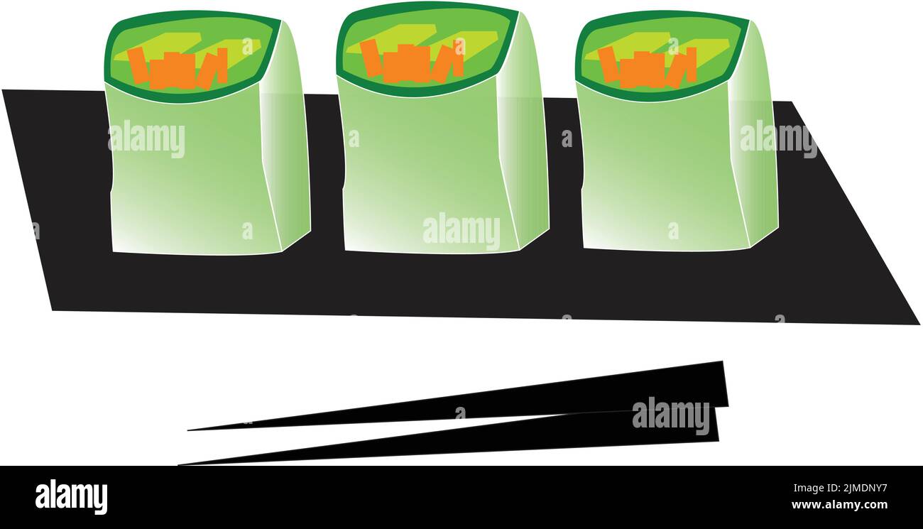 A vector design of Spring rolls and Vietnamese food with local taste ...