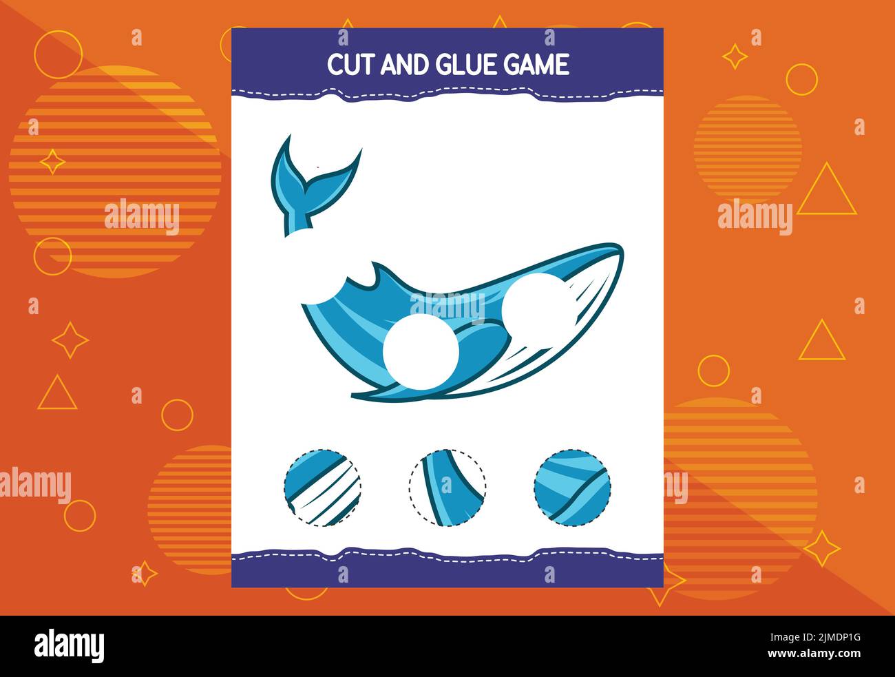 Cut and glue game for kids with fish. Cutting practice for preschoolers ...