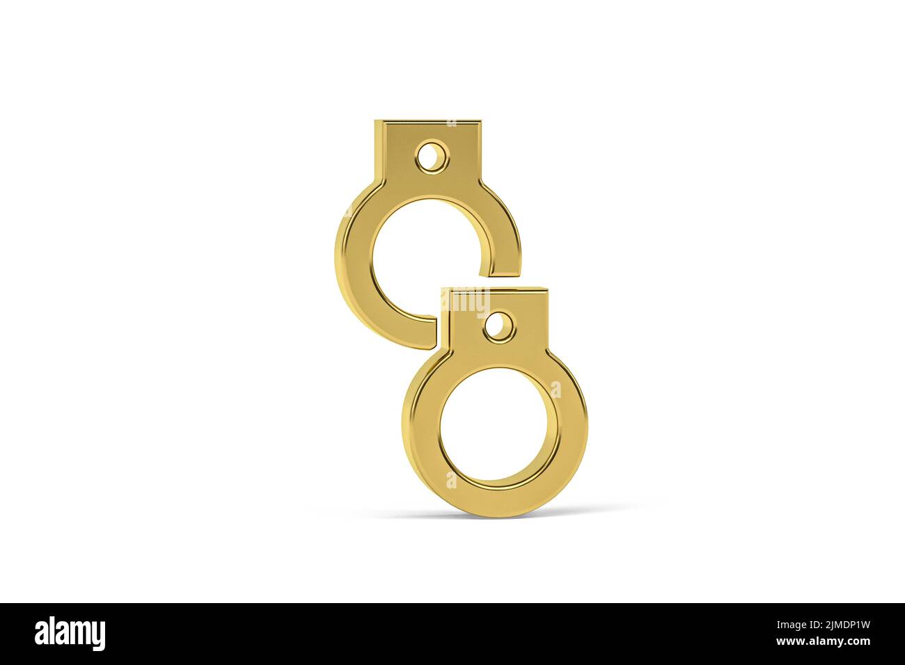 Golden 3d handcuffs icon isolated on white background - 3d render Stock ...