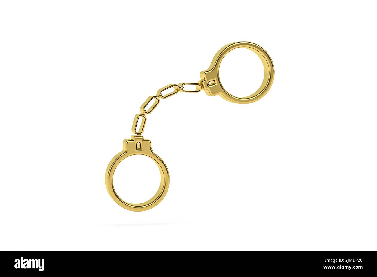 Golden 3d handcuffs icon isolated on white background - 3d render Stock ...