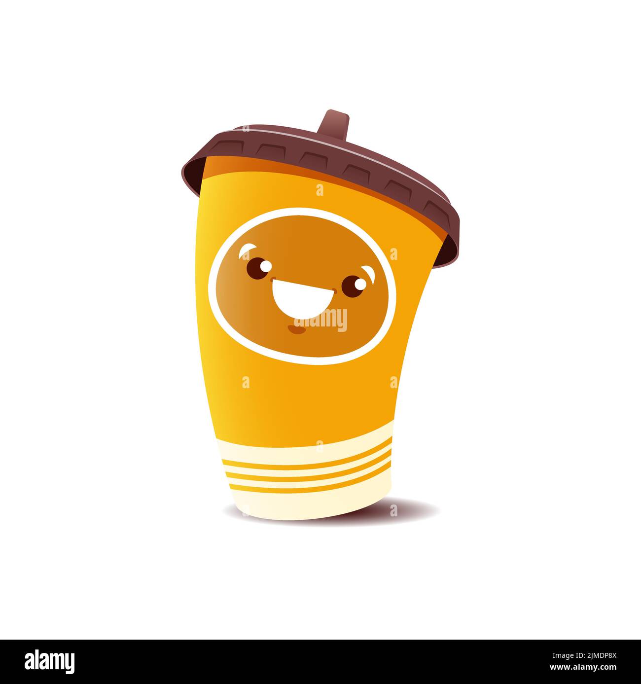 Cartoon coffee cup character, vector fast food mug kawaii personage ...
