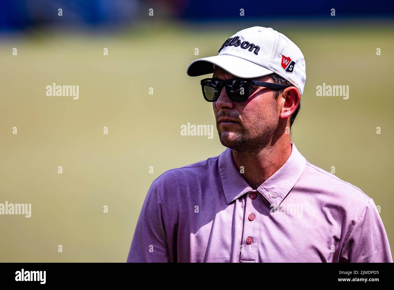 August 5, 2022: Martin Trainer waves at the cloud after hitting a par ...