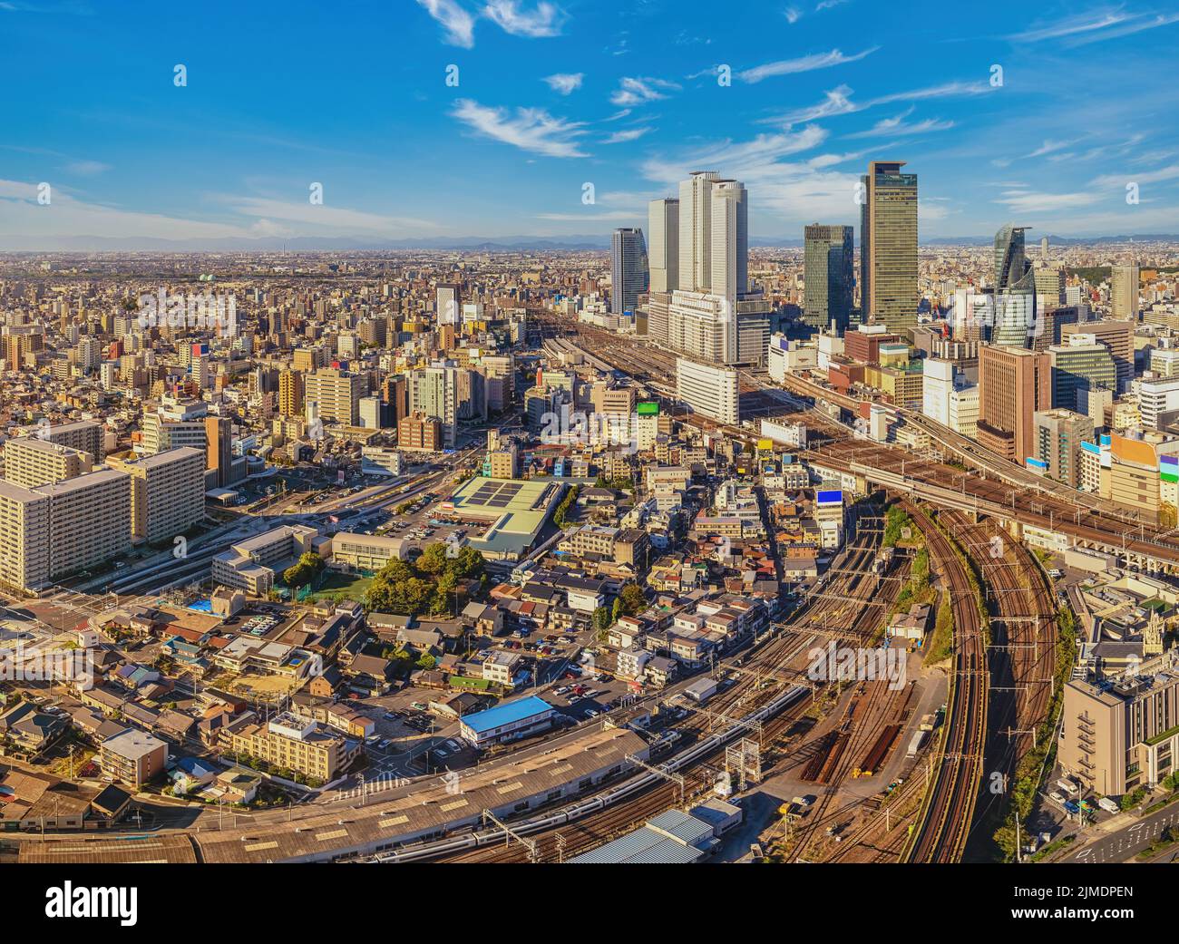 Nagoya Japan, city skyline at Nagoya railway station and business ...