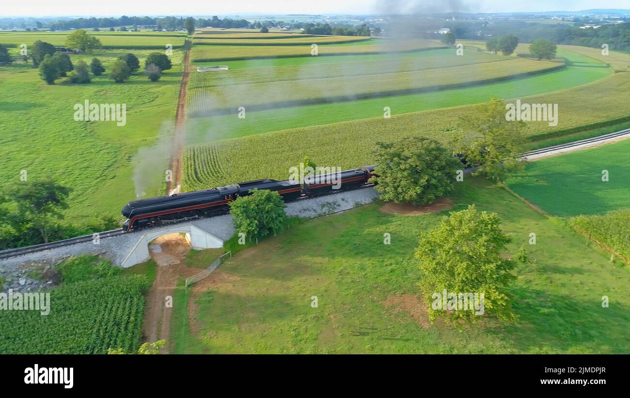Antique Restored Steam Locomotive Blowing Smoke and Steam Stock Photo ...