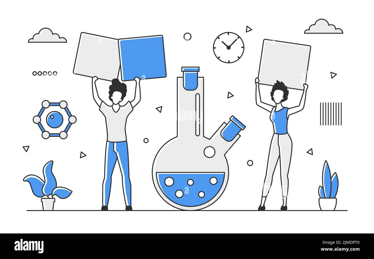 Science researchers and scientists experts. Laboratory investigation ...