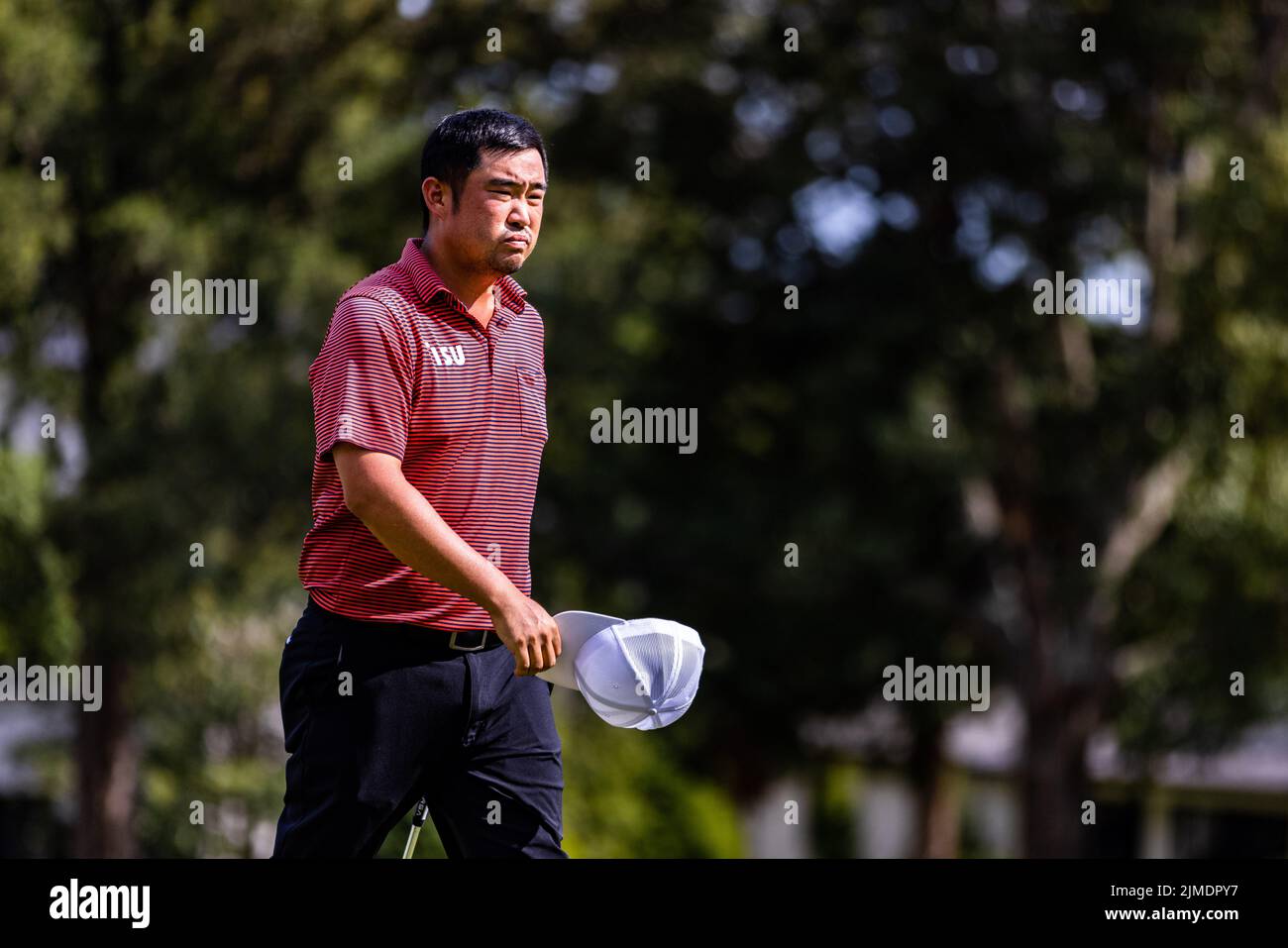 August 5, 2022: John Huh reacts to missing birdie and finishes at eight ...