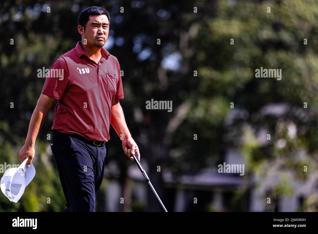 August 5, 2022: John Huh reacts to missing birdie and finishes at eight ...