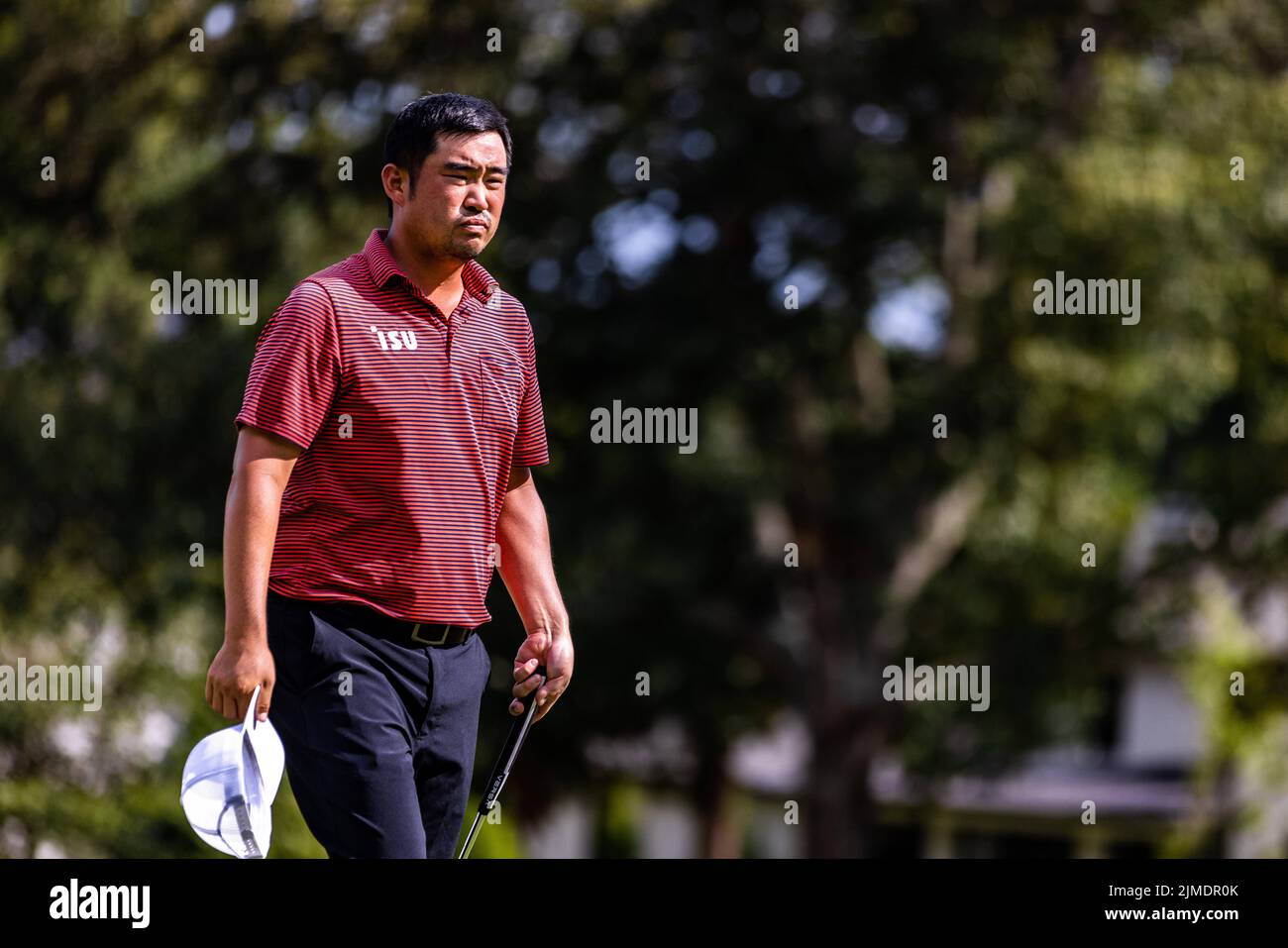 August 5, 2022: John Huh reacts to missing birdie and finishes at eight ...