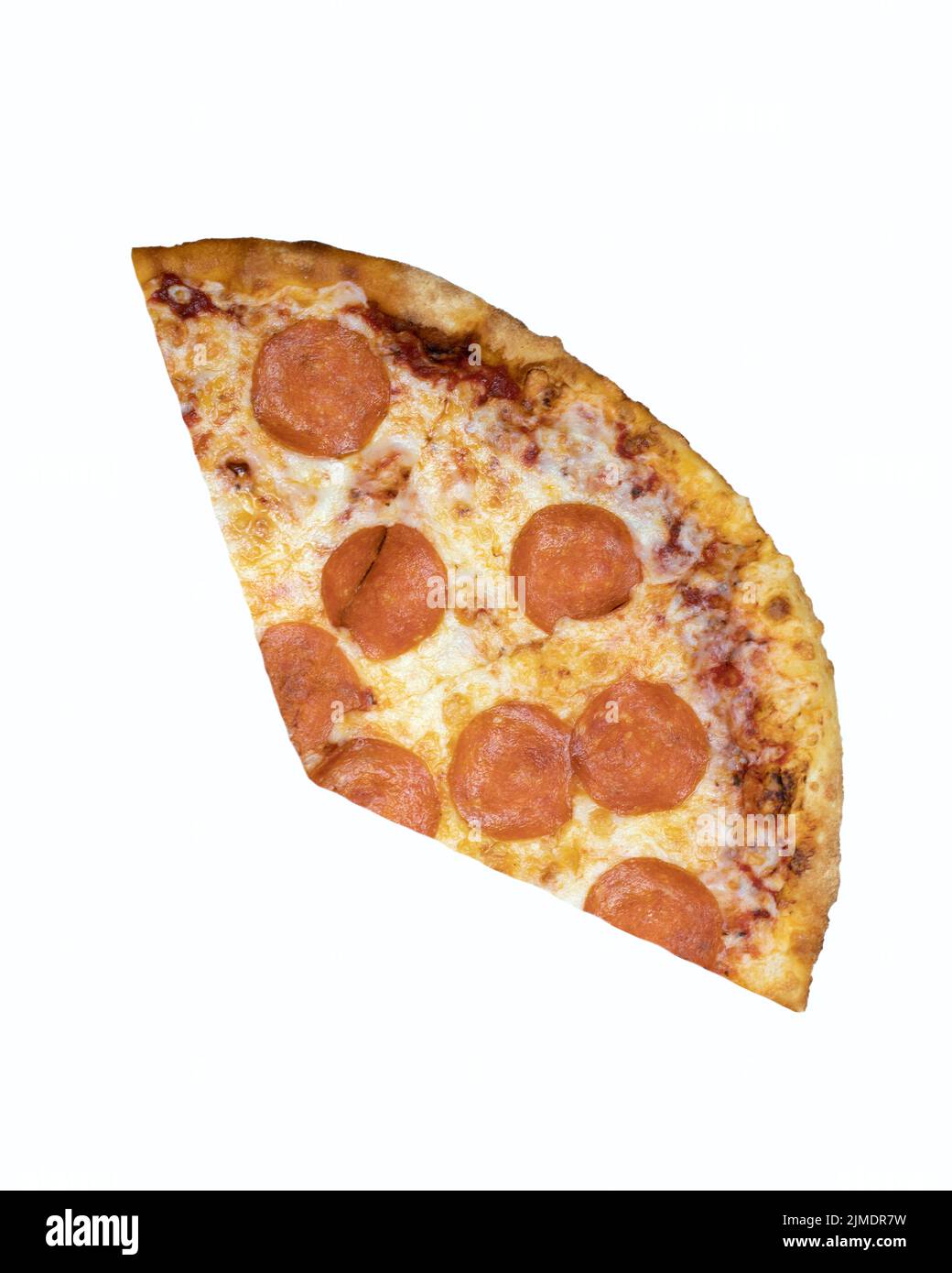 Cut pizza pepperoni isolated on white background Stock Photo - Alamy