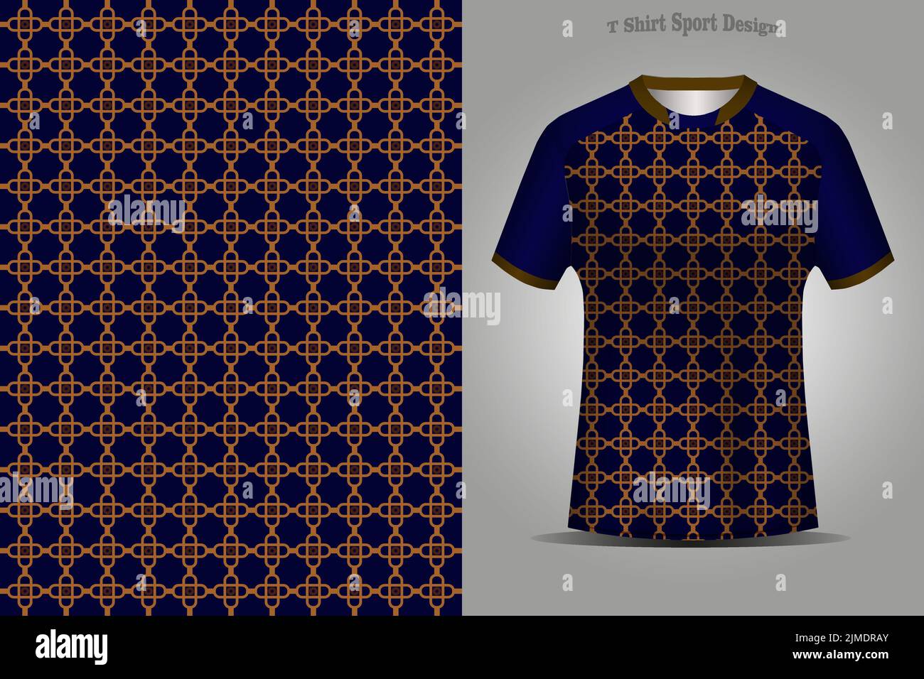 An illustration of a repeating pattern fabric next to an example sports ...