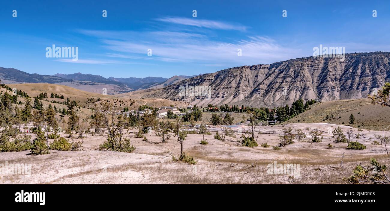 Beautiful scenery at mammoth hot spring in yellowstone Stock Photo - Alamy