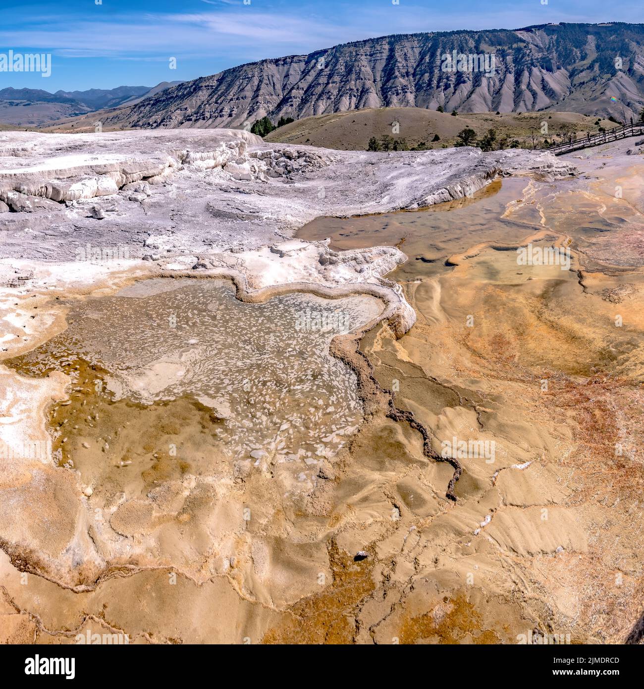 Beautiful scenery at mammoth hot spring in yellowstone Stock Photo - Alamy