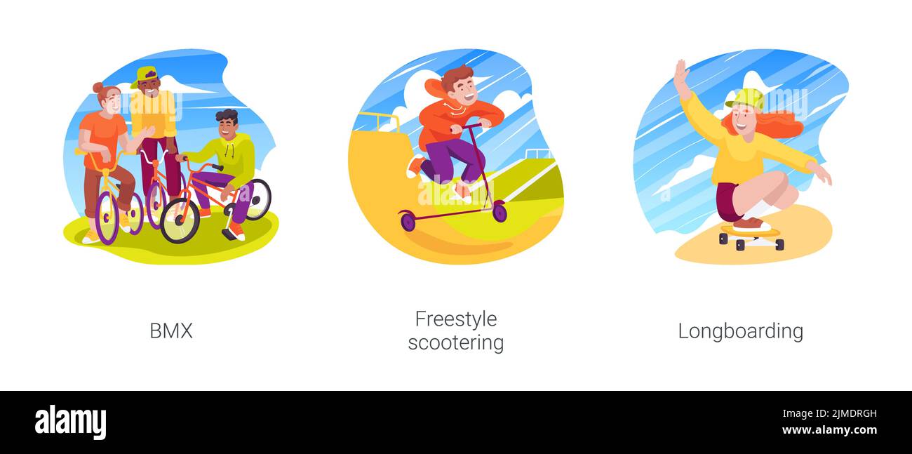 Extreme hobbies isolated cartoon vector illustration set Stock Vector ...