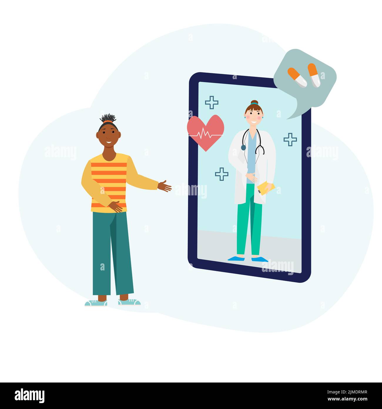 Various international doctors and nurses. Vector illustration on a ...