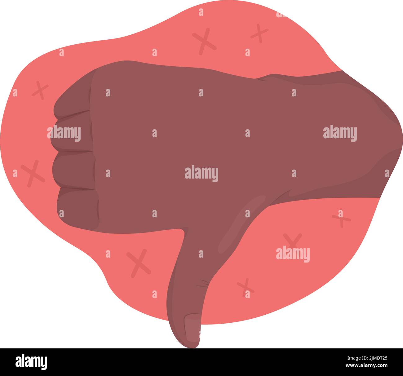 Negative assessment 2D vector isolated illustration Stock Vector Image ...