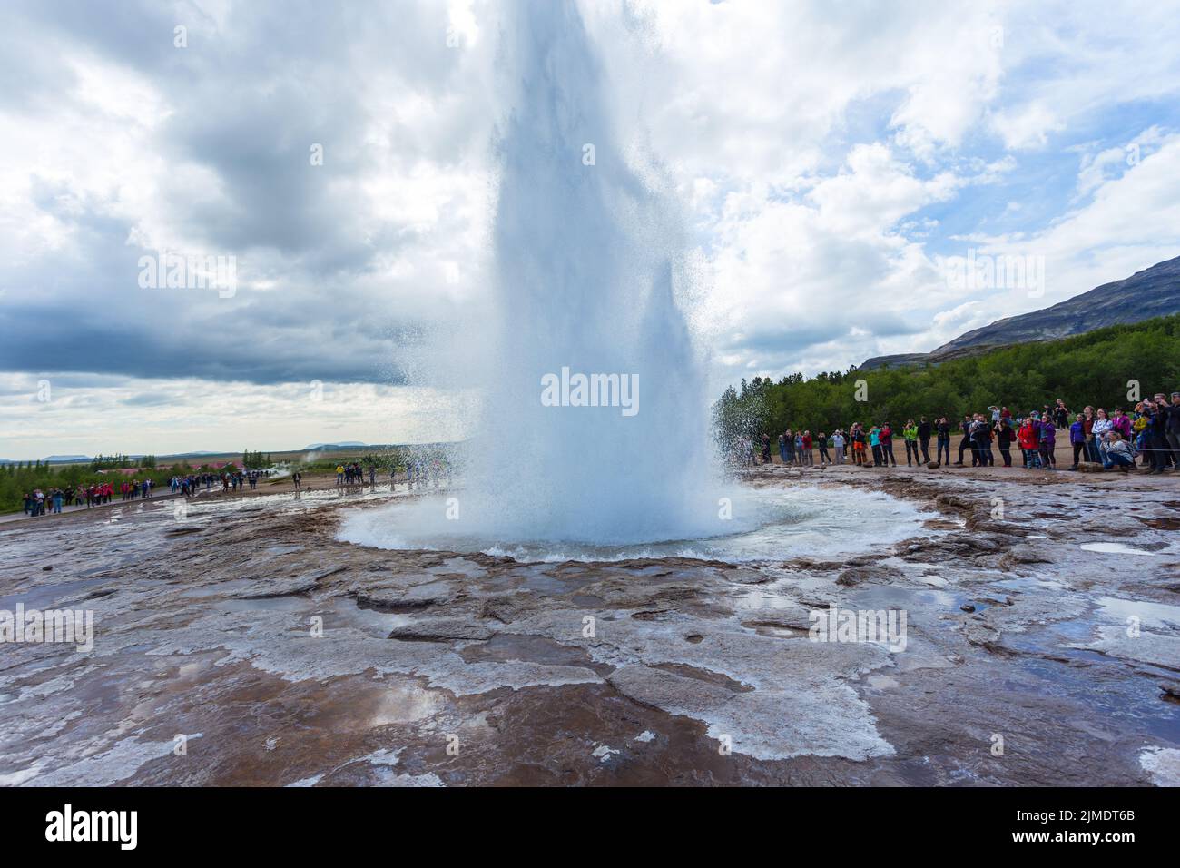 The geyser Strokkur in the Golden Circle in the south of Iceland Stock ...