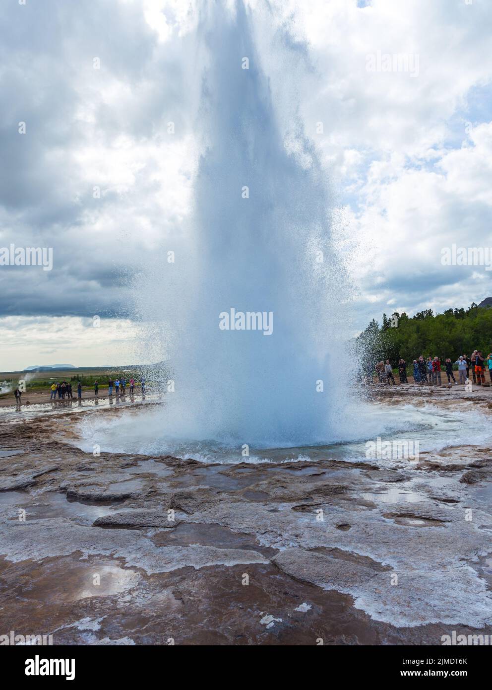 The geyser Strokkur in the Golden Circle in the south of Iceland Stock ...