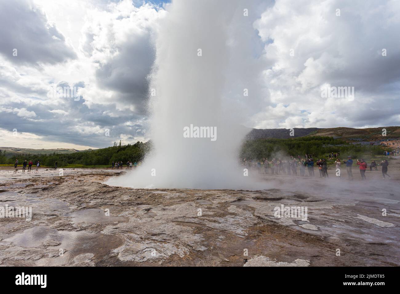 The geyser Strokkur in the Golden Circle in the south of Iceland Stock ...