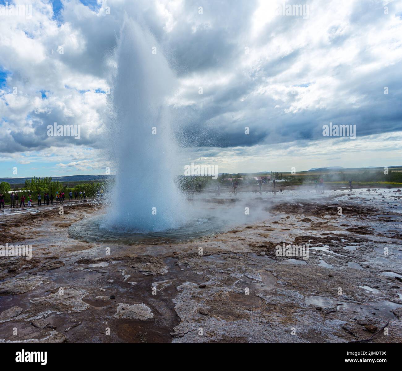 The geyser Strokkur in the Golden Circle in the south of Iceland Stock ...