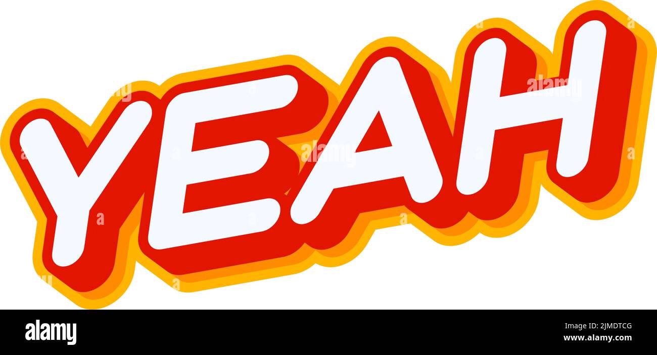 Lettering yeah. Comic text sound effects. Lettering isolated on white ...