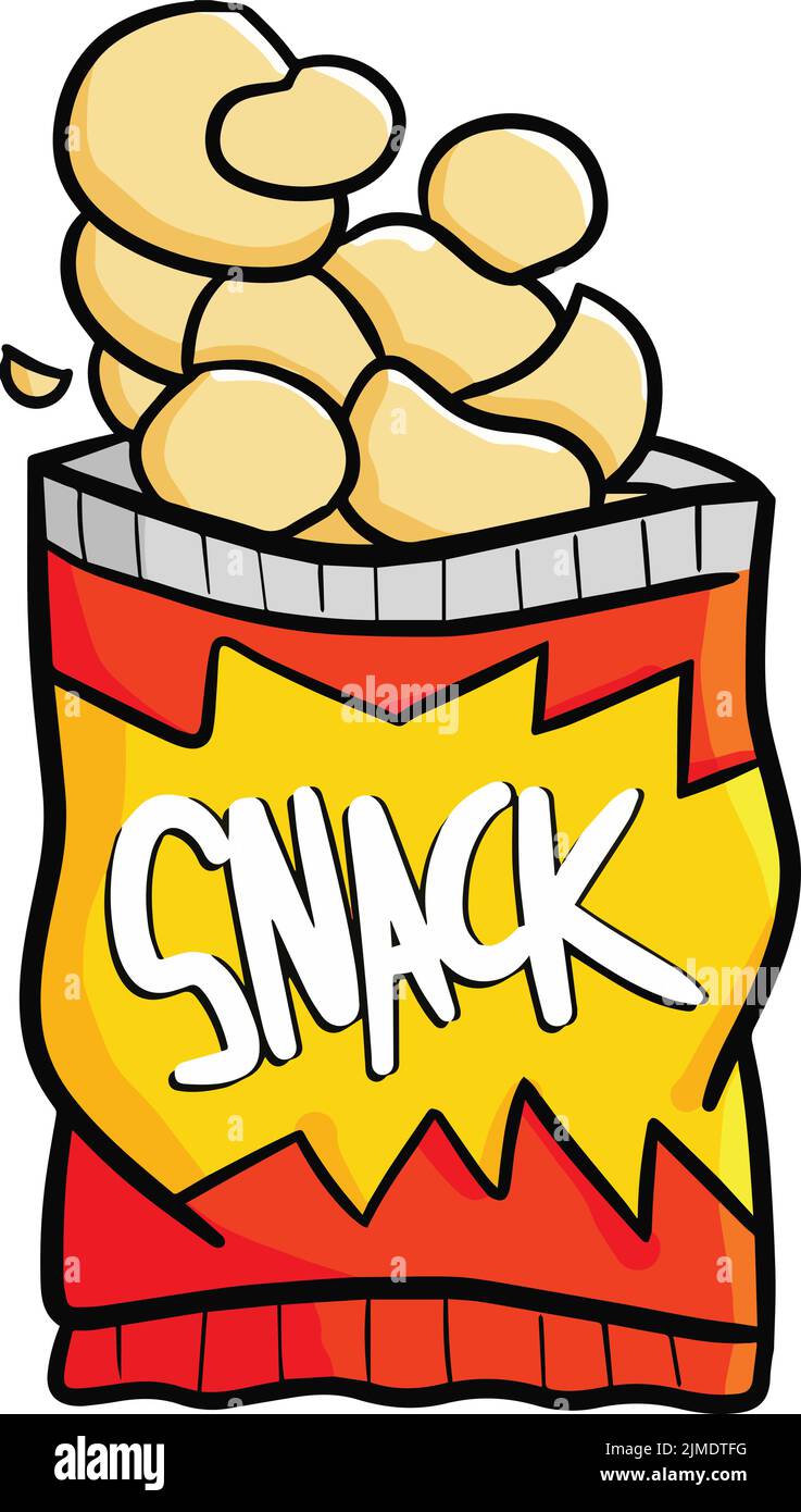A vector of a pack of a snack with a white background Stock Vector ...