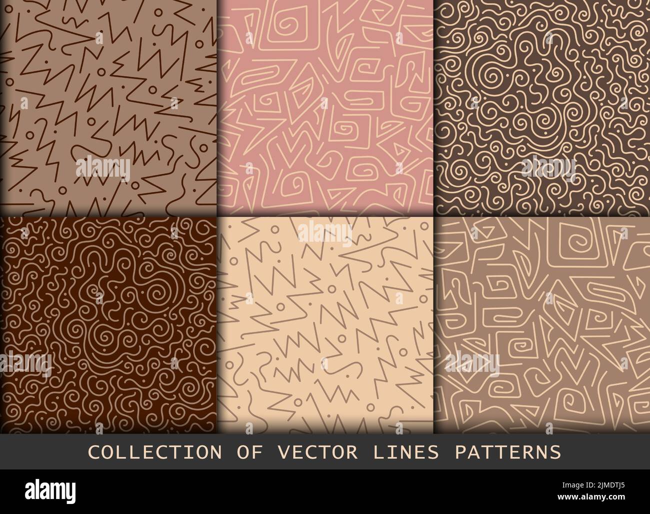 Collection of swatches memphis lines patterns Stock Vector Image & Art ...