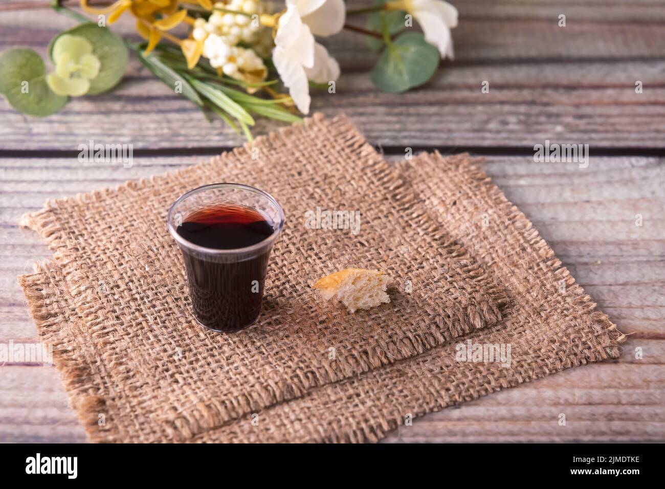 Taking communion and Lord Supper concept Stock Photo - Alamy