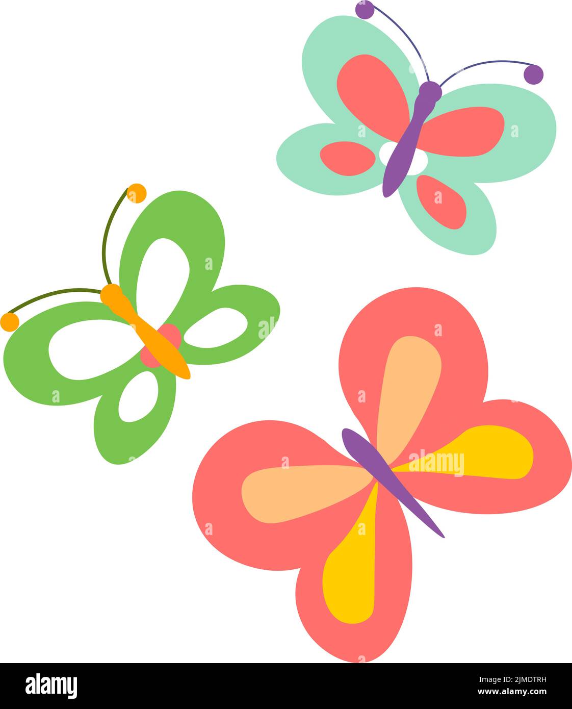 Butterflies with colorful wings, and antennas Stock Vector Image & Art ...