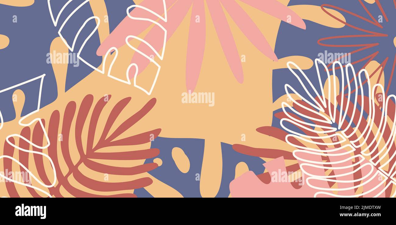 Monstera palm leaf tropical background for design banner, poster ...