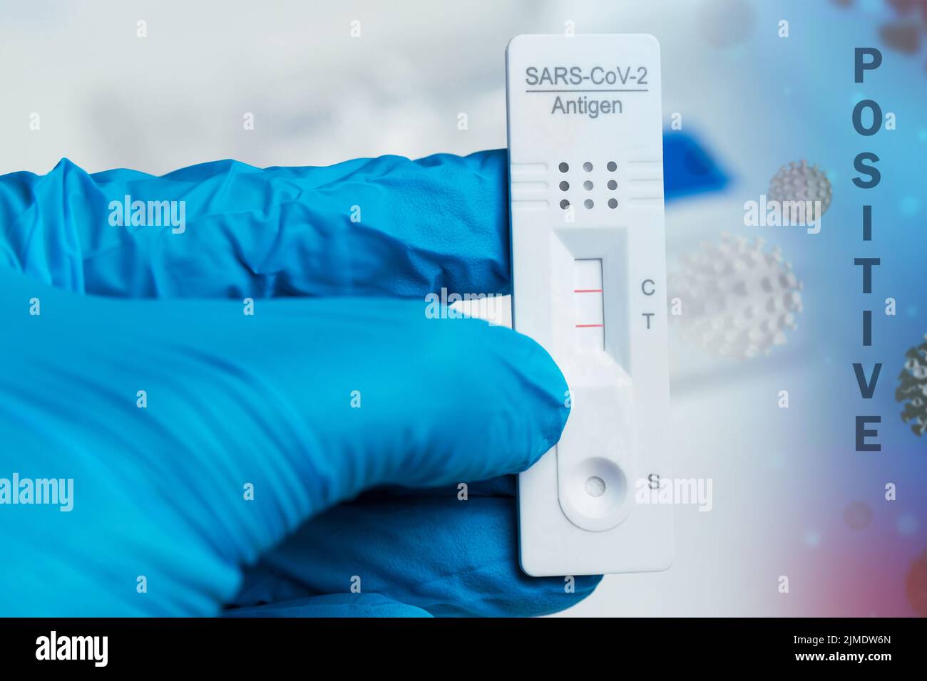 A positive sars-cov-2 antigen test background Stock Photo - Alamy