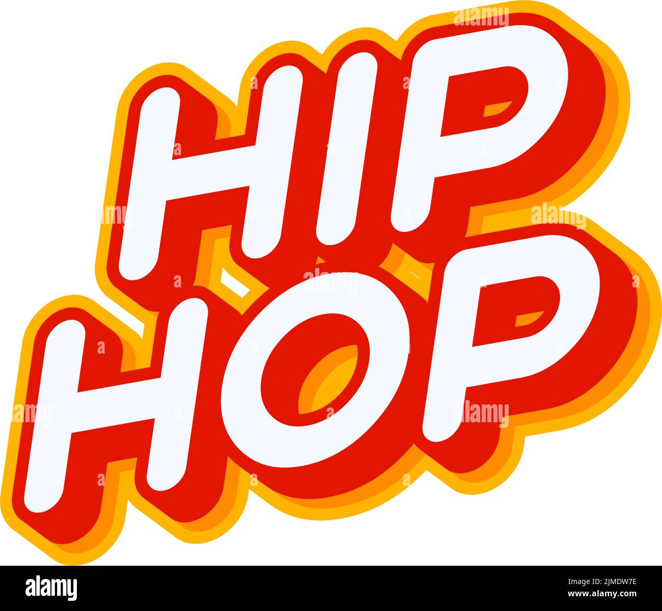 Hip - Hop, style of music phrase lettering isolated on white colourful ...