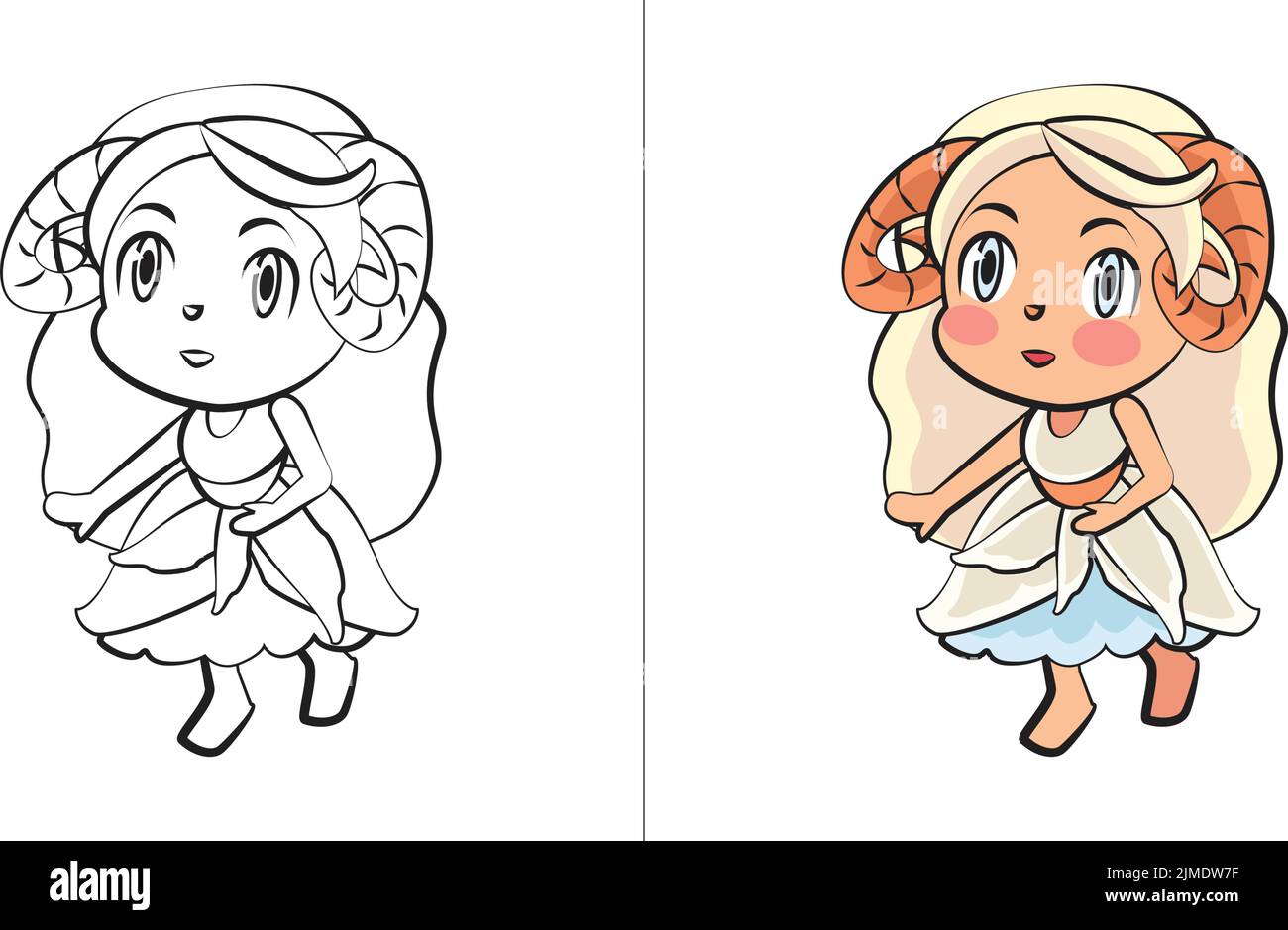 An illustration of cartoon sheep girl Stock Vector Image & Art - Alamy