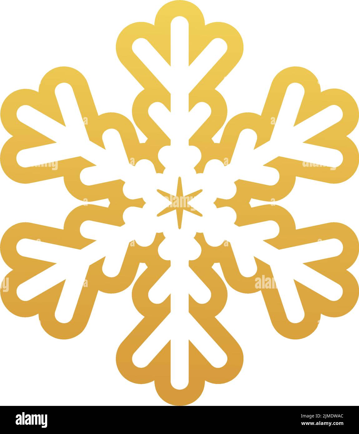 Golden snowflake icon. Foil snow flake stencil blueprint Stock Vector ...