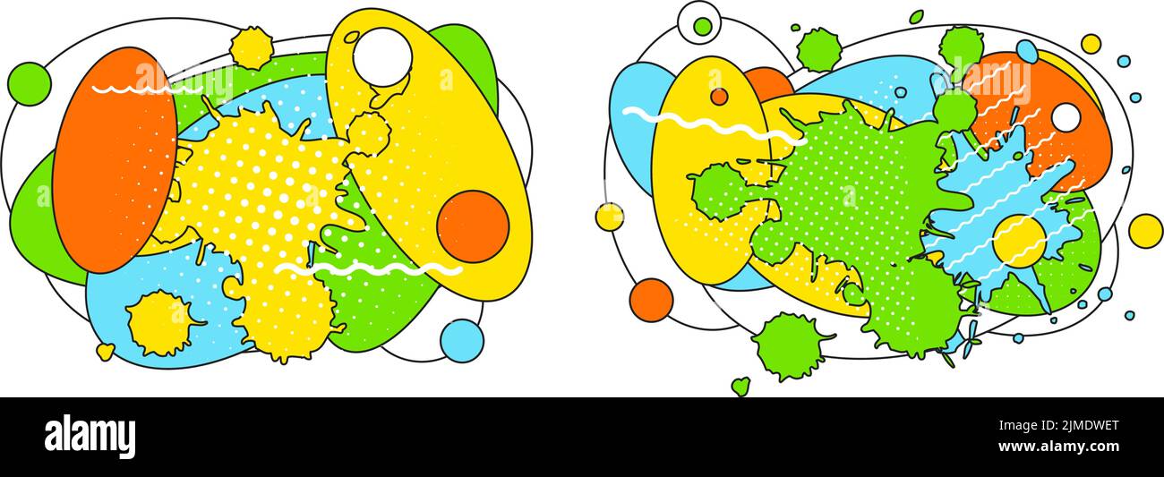 Bauhaus pop art banner. Zine background of heap of memphis circular ...