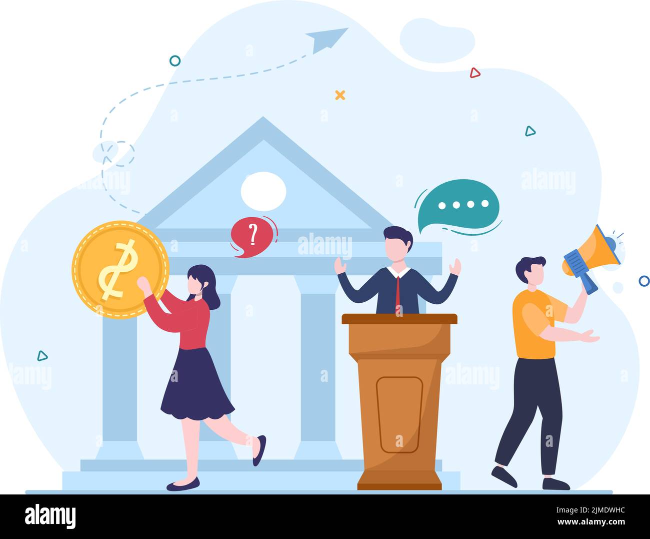 Politician Cartoon Hand Drawn Illustration with Election and Democratic ...