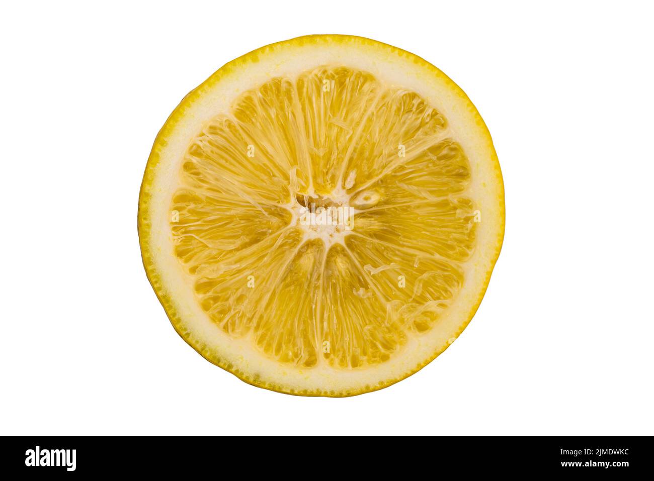 Top view cross section of ripe lemon on white background Stock Photo ...