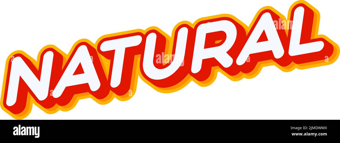 Natural lettering isolated on white colourful text effect design vector ...